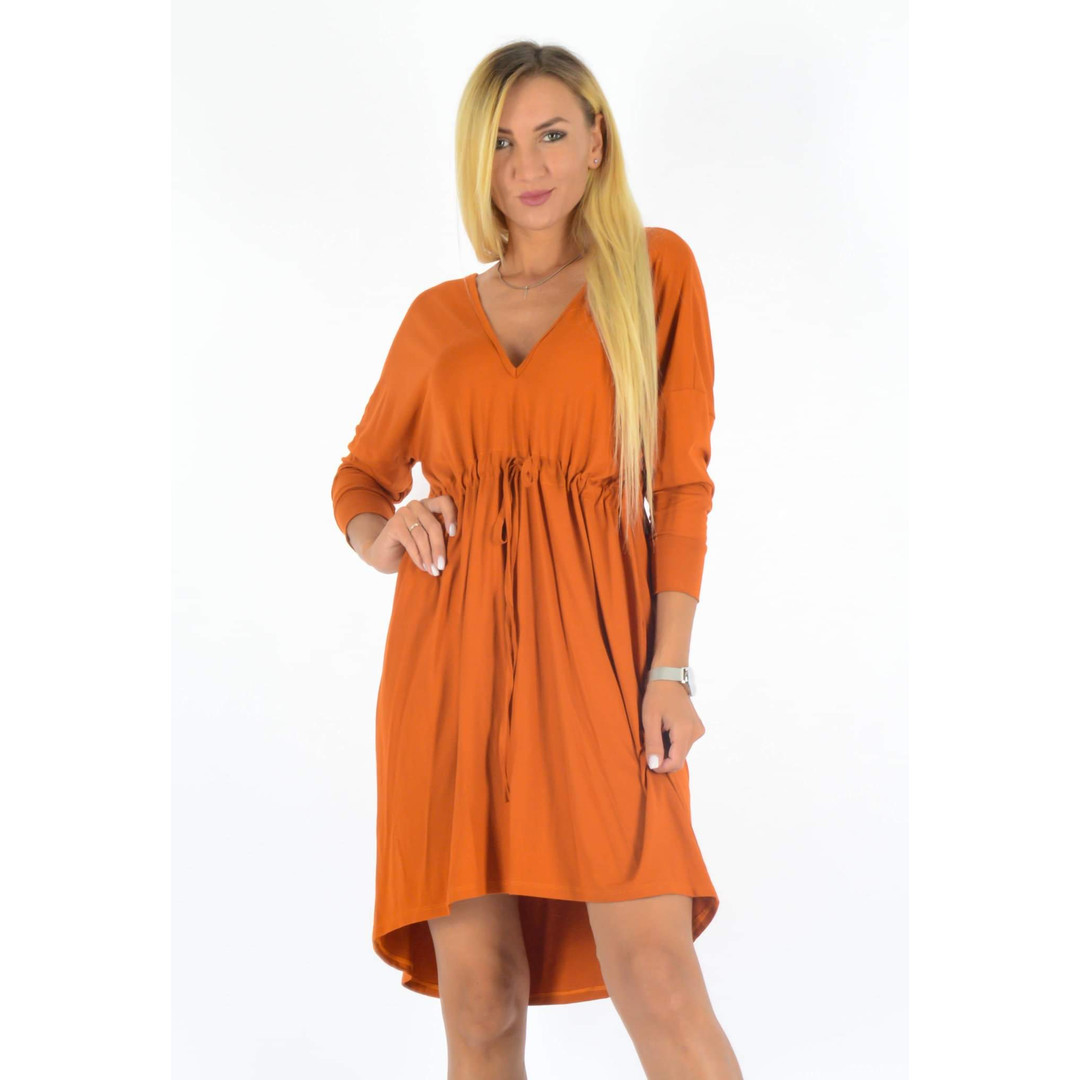 Mell alatt húzott rózsdabarna felső/tunika - Mini,midi ruhák