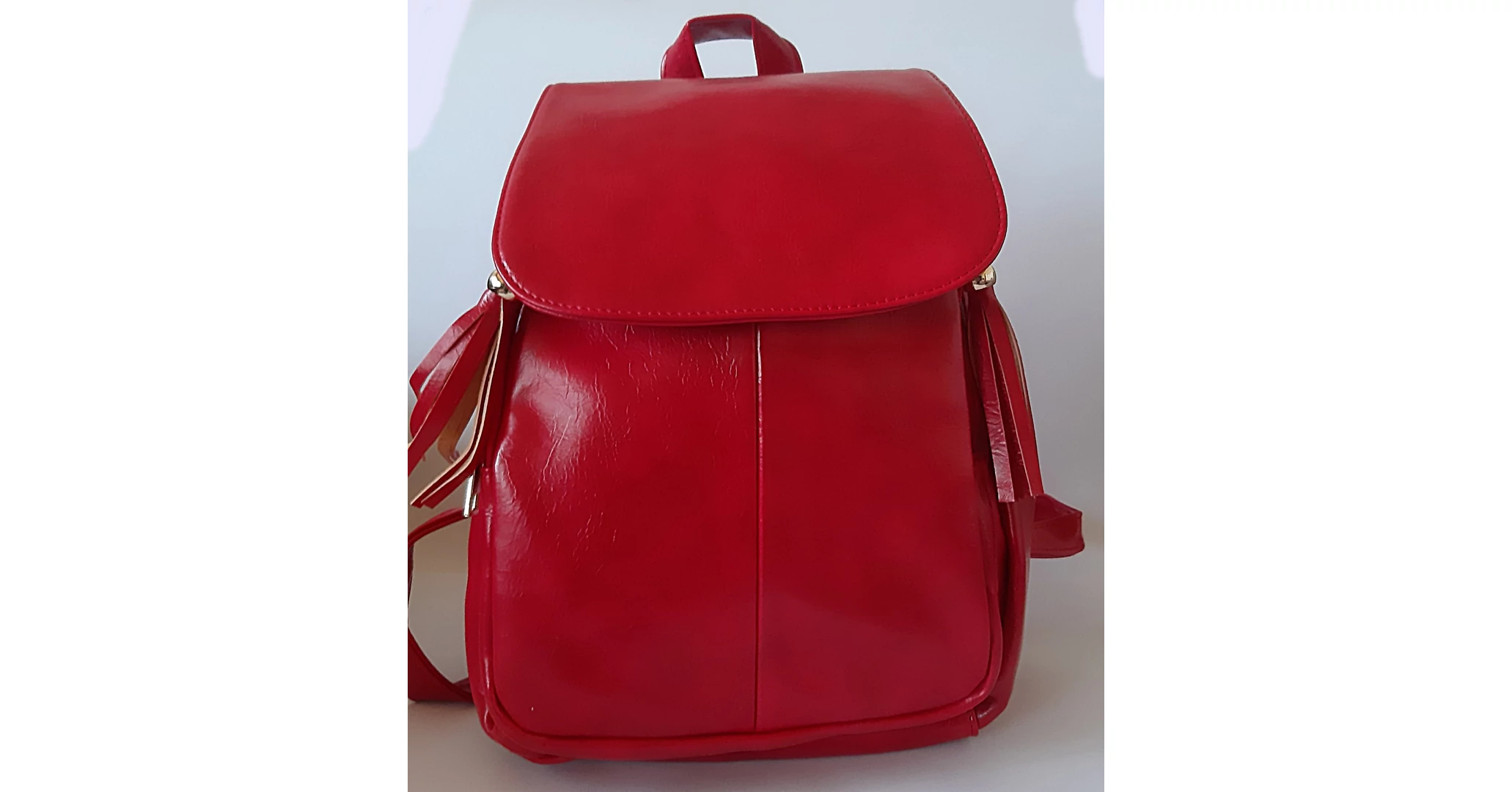 Műbőr piros háti táska - Táskák,hátizsákok