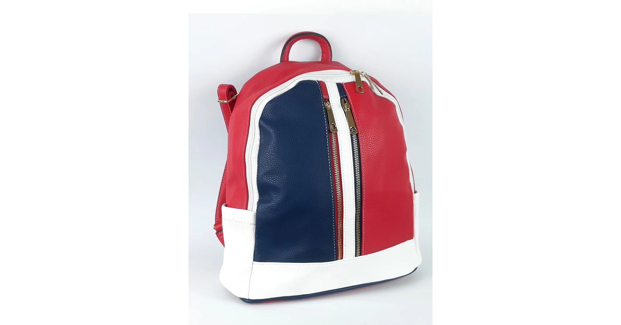 Piros-fehér-sötétkék háti táska - Táskák,hátizsákok