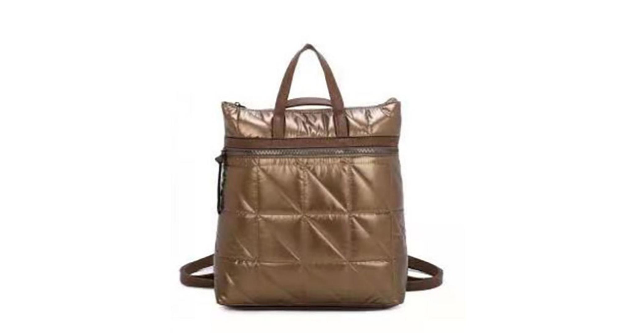 Gyöngyház arany 2 rekeszes háti táska - Táskák,hátizsákok