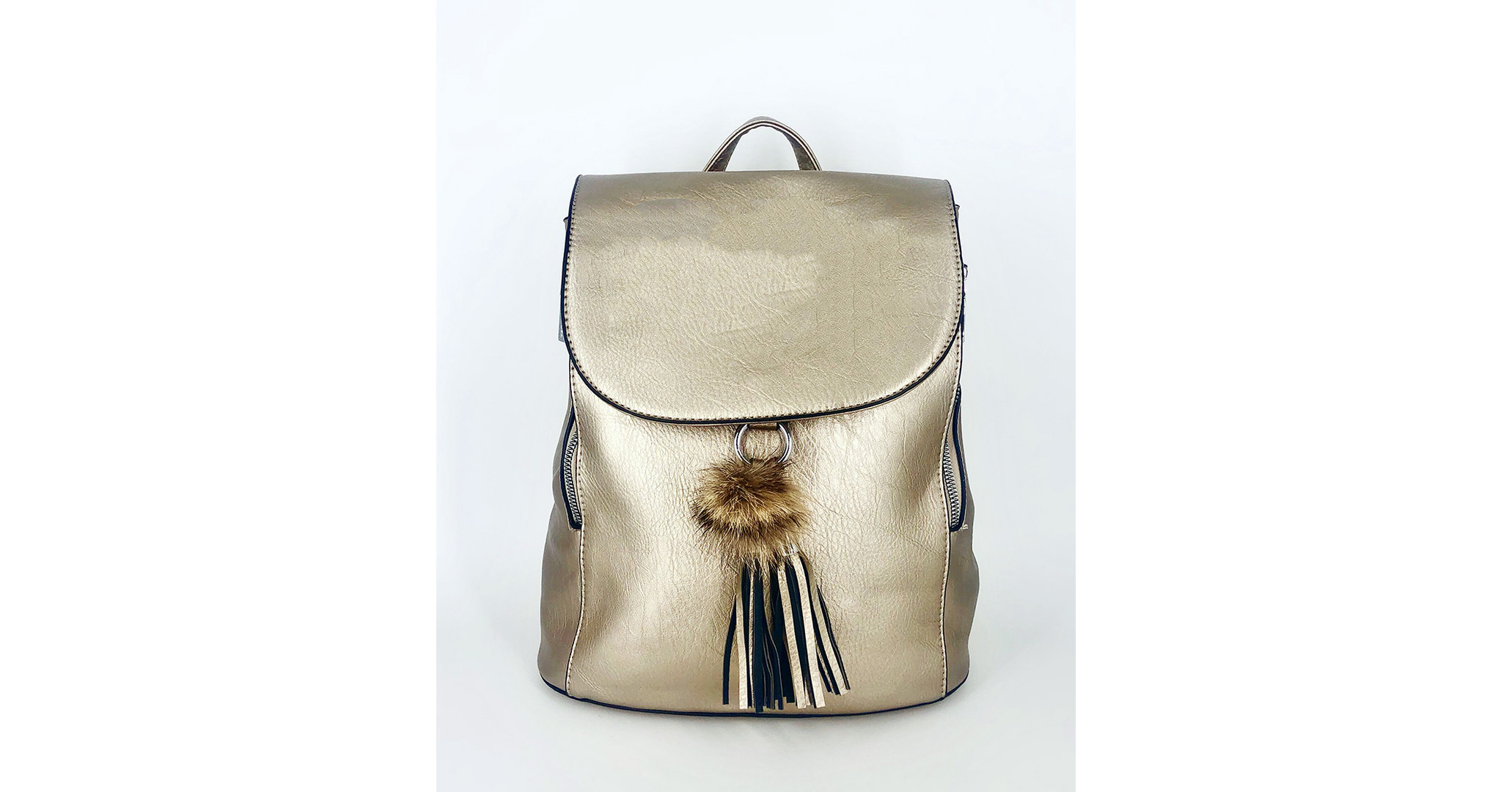 Bronz színű 2 rekeszes háti táska - Táskák,hátizsákok